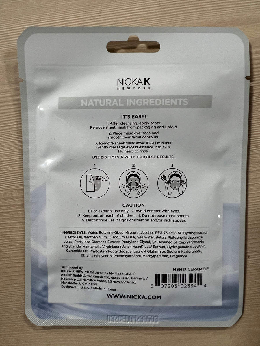 K-Beauty Hydrating Ceramide Facial Sheet Mask – SuperBeautyME305