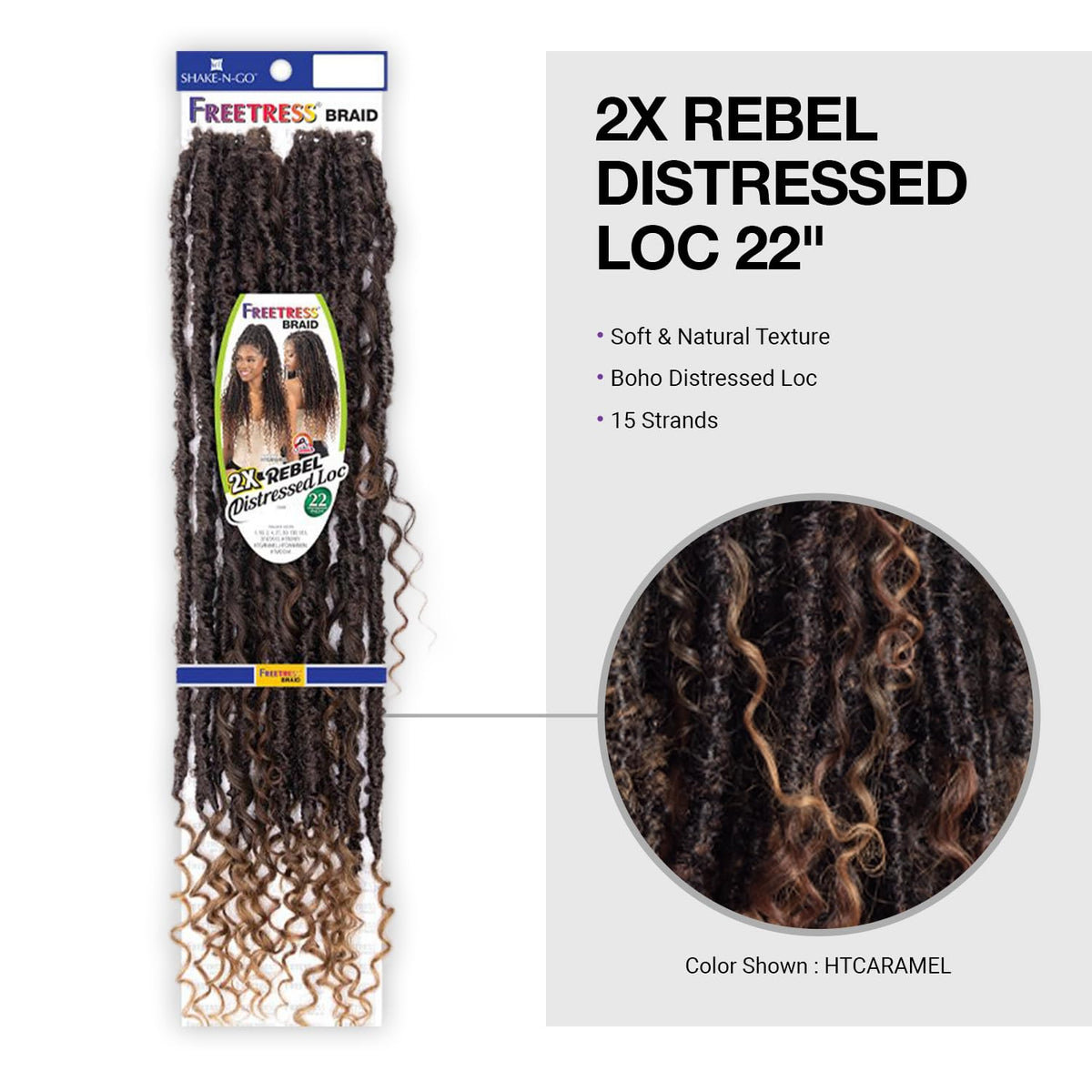 FreeTress Crochet Braids 2X Rebel Distressed Loc 22" – SuperBeautyME305