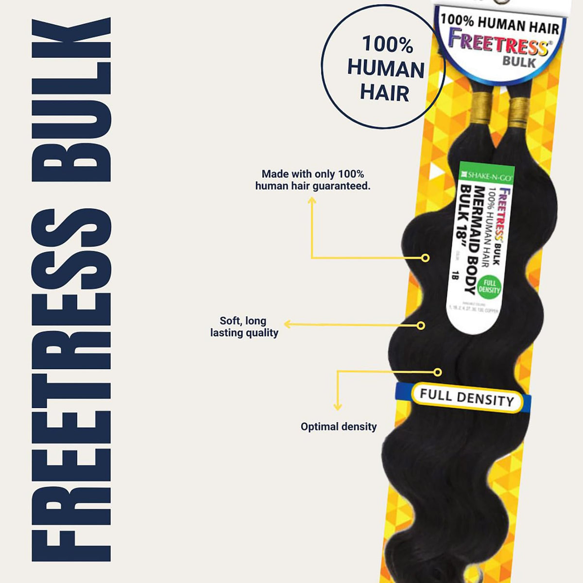 100% Human hair MERMAID BODY BULK 18" – SuperBeautyME305